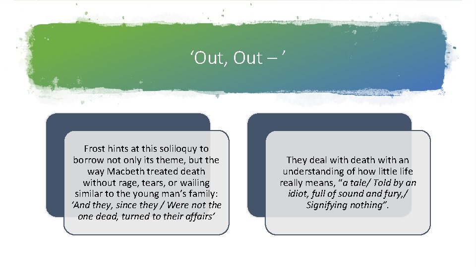 Robert Frost Out Out Out Out This is