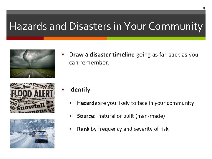 Building DisasterResilient Places STEP TWO Understanding the Situation