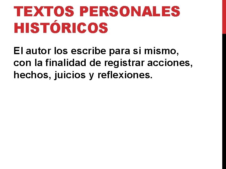 CLASIFICACIN DE LOS TEXTOS PERSONALES T LECTURA Y