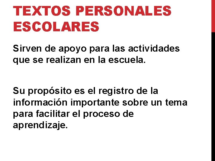 CLASIFICACIN DE LOS TEXTOS PERSONALES T LECTURA Y