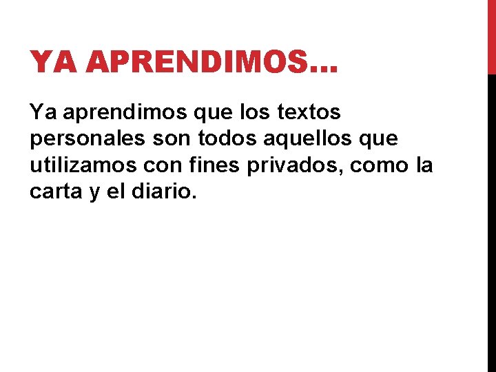 CLASIFICACIN DE LOS TEXTOS PERSONALES T LECTURA Y