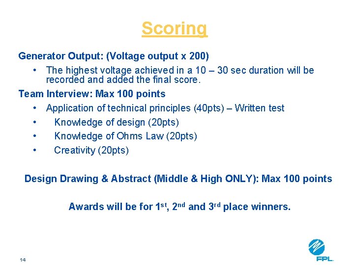 SECME Generator Building Competition TOPICS Purpose Basic Theory