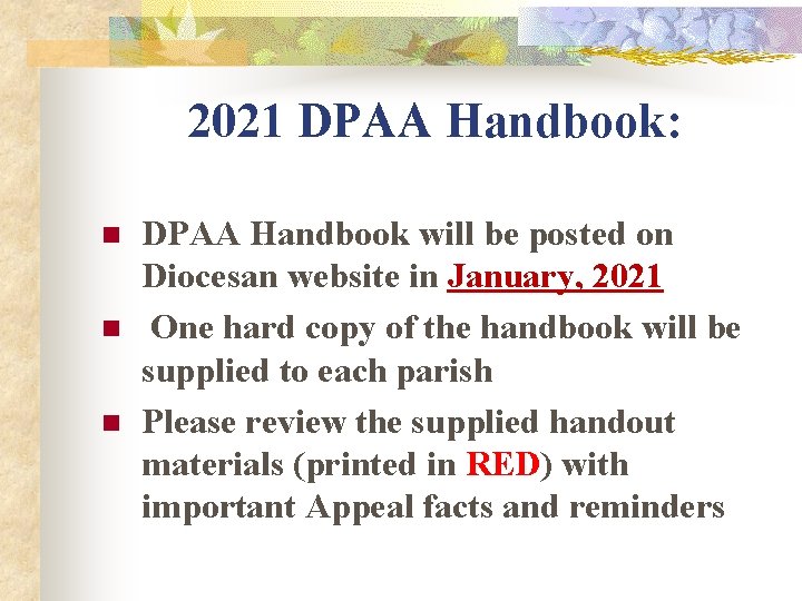 2021 DPAA Secretaries Meeting Diocese of Covington Office