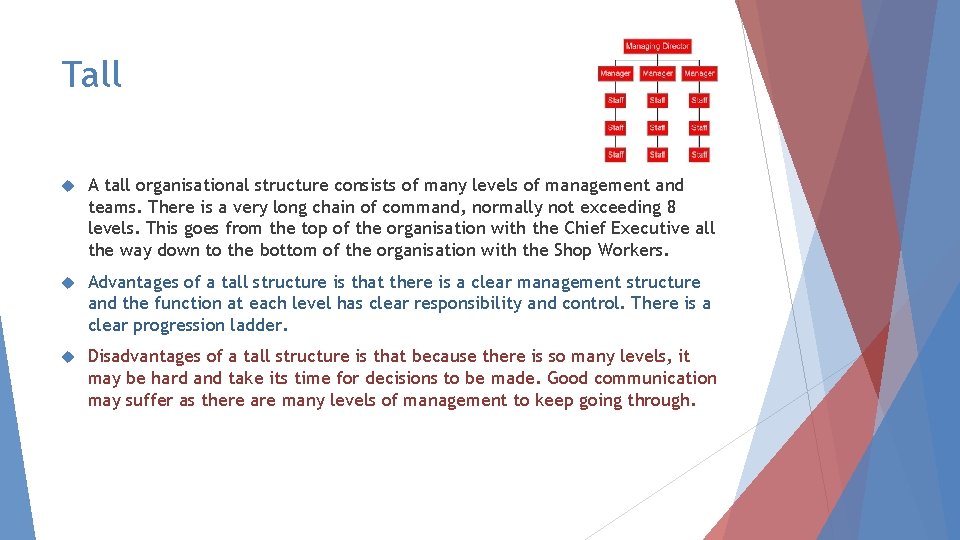 Characteristics of Organisational Structure By Laura Mackay Tall