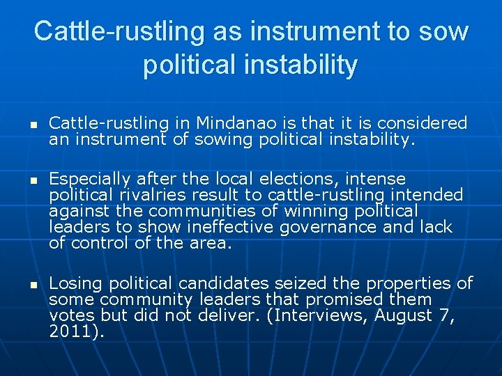 CattleCarabaorustling in Lanao del Norte A case study