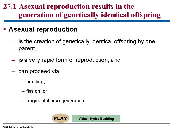 Chapter 27 Reproduction and Embryonic Development Power Point