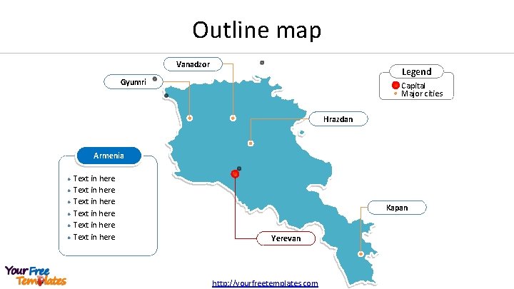 Outline map Vanadzor Legend Gyumri Capital Major cities
