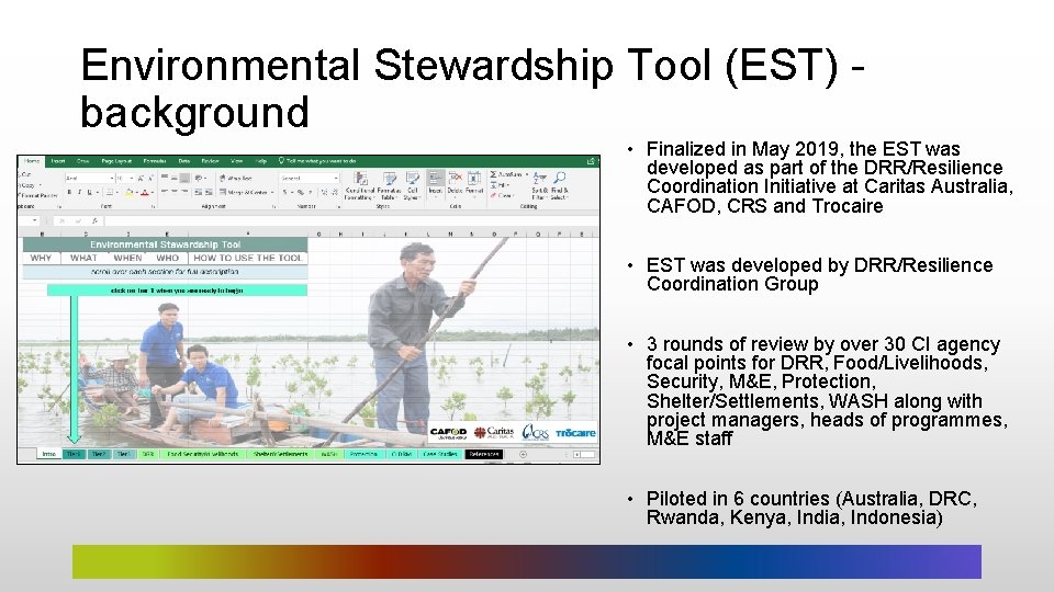 Environmental Stewardship Tool Training Objectives By the end