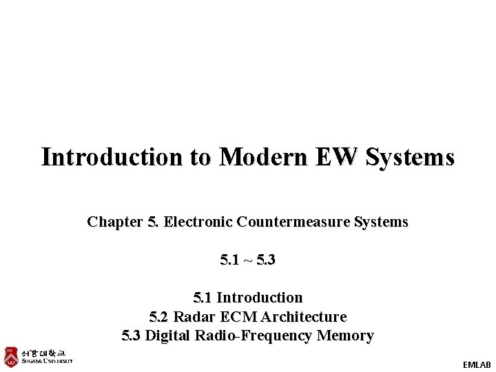 Introduction to Modern EW Systems Chapter 5 Electronic