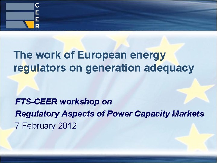 The work of European energy regulators on generation