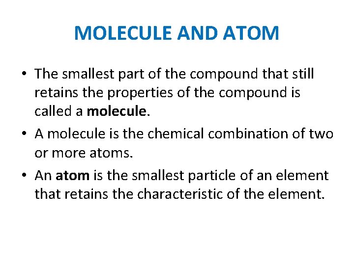 MATTER ELEMENTS AND COMPOUNDS EEE 101 Lecture Notes