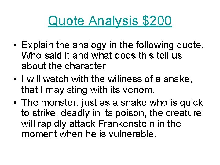 Frankenstein Character Analysis Quote Analysis Romantic Story elements