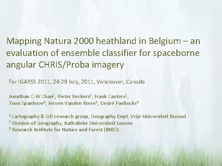 Mapping Natura 2000 heathland in Belgium an evaluation