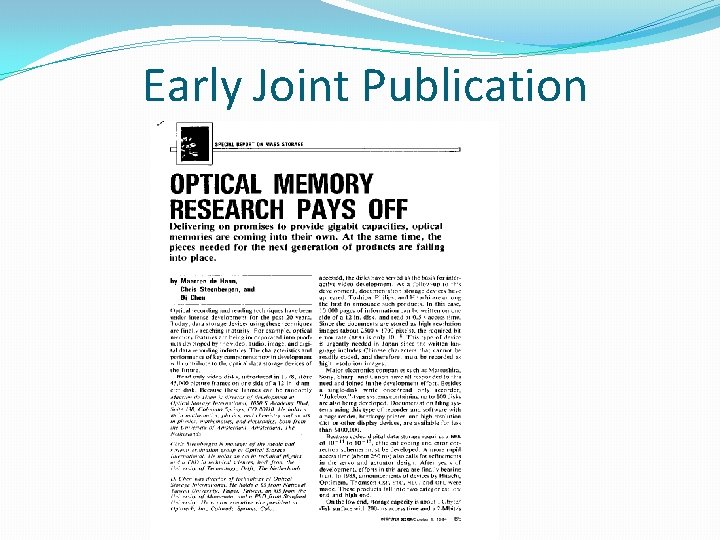 Remembering AML OPL OSI and Optotech Di Chen