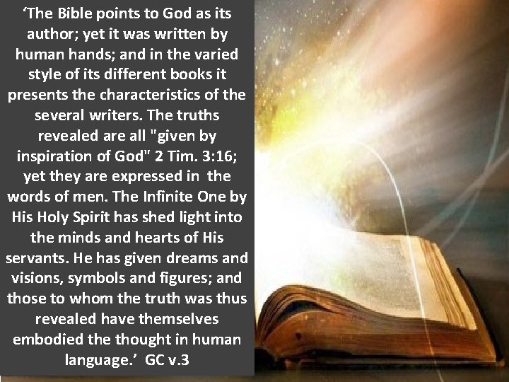 The Origin and Nature of the Bible Lesson