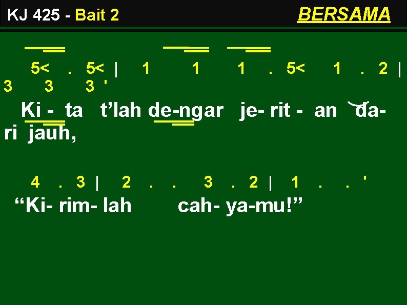 KJ 425 1 3 BERKUMANDANG SUARA DARI SEBERANG