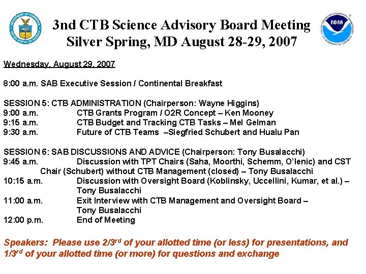3 rd Meeting of the Science Advisory Board