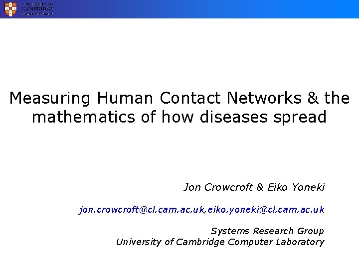 Measuring Human Contact Networks the mathematics of how