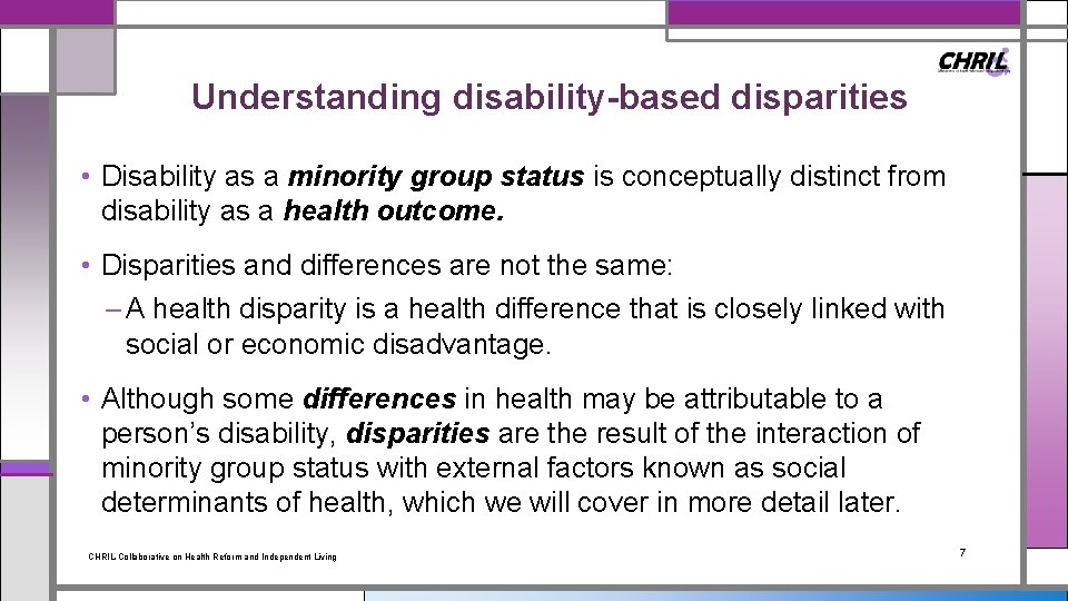 DisabilityBased Disparities in Social Determinants of Health Among