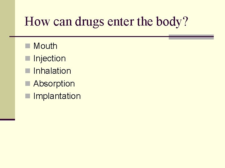 Lesson 36 Bellringer n What does OTC stand