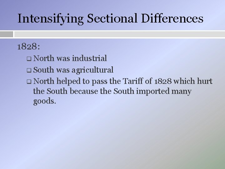 Level 1 JACKSON AND SECTIONAL DIFFERENCES Vocabulary Tariff