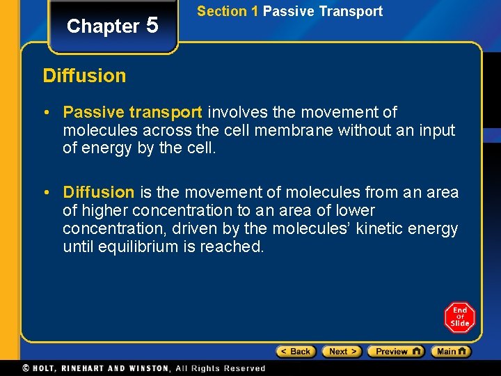 Chapter 5 Homeostasis and Cell Transport Table of