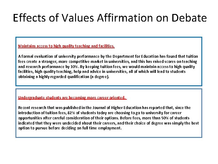 From Values and Persuasion to Values and Debate