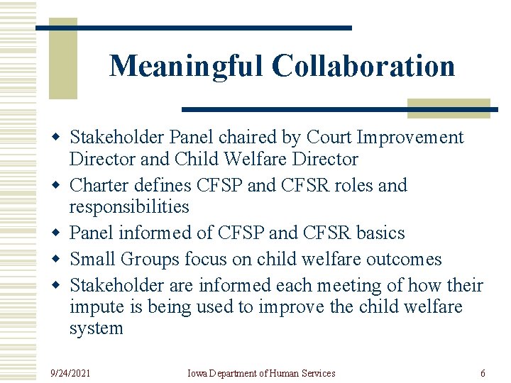 Integrating Title IVB and Child and Family Review