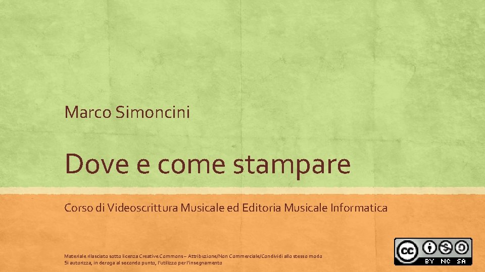Marco Simoncini Dove e come stampare Corso di