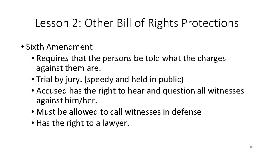 Chapter 4 The Bill Of Rights 1 Lesson