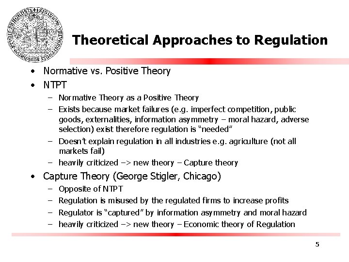 Theory of Regulation 2 nd week October 9