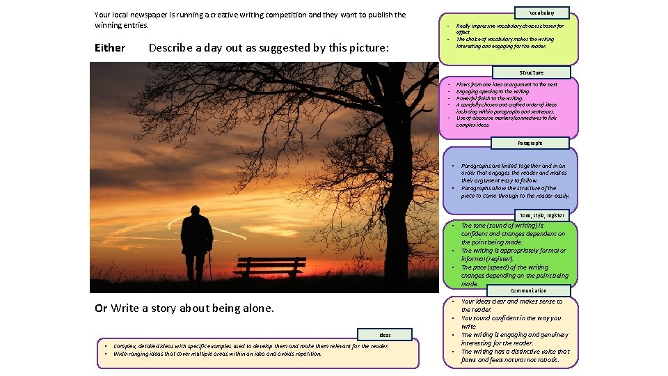 Your local newspaper is running a creative writing