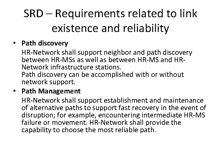 Alternative Paths for a BS failure for 802