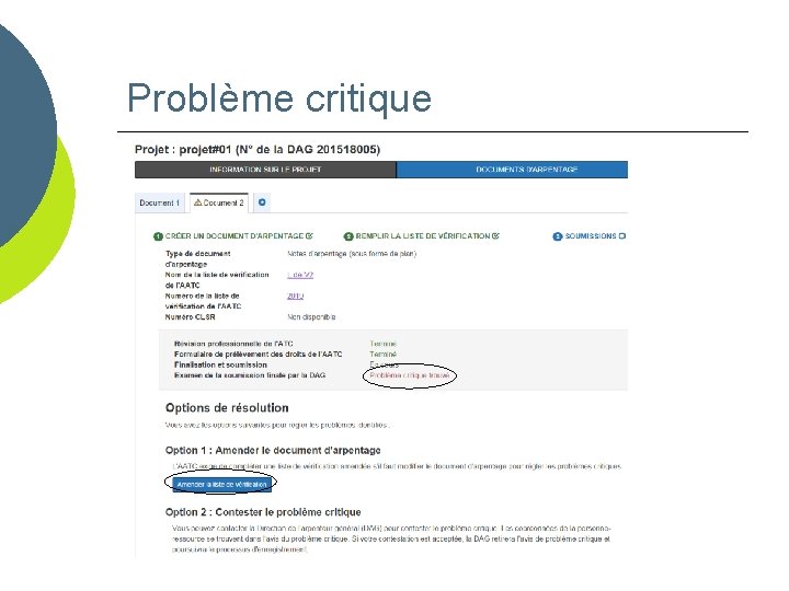 Problmes critiques et Modification de la liste de