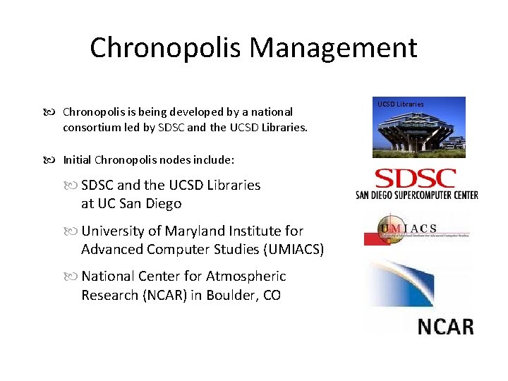 Background Chronopolis Goals Data Grid supporting a Longterm