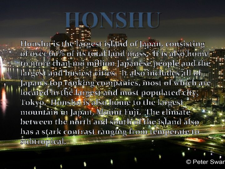 Japan The Four Major Islands of Japan HOKKAIDO