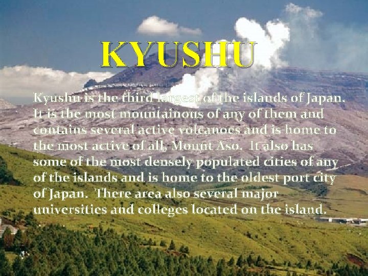 Japan The Four Major Islands of Japan HOKKAIDO