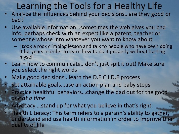 What is Health Chapter 1 Quality of Life