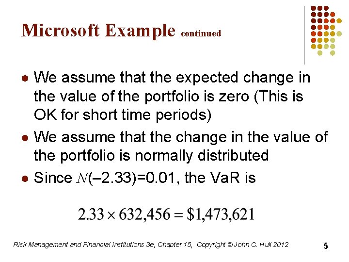 Market Risk Va R Model Building Approach Chapter