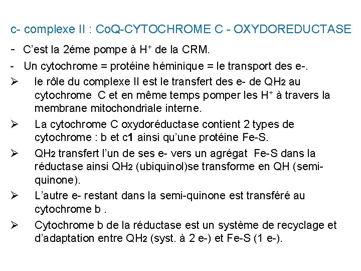 La chane respiratoire mitochondriale et Mcanisme de transfert