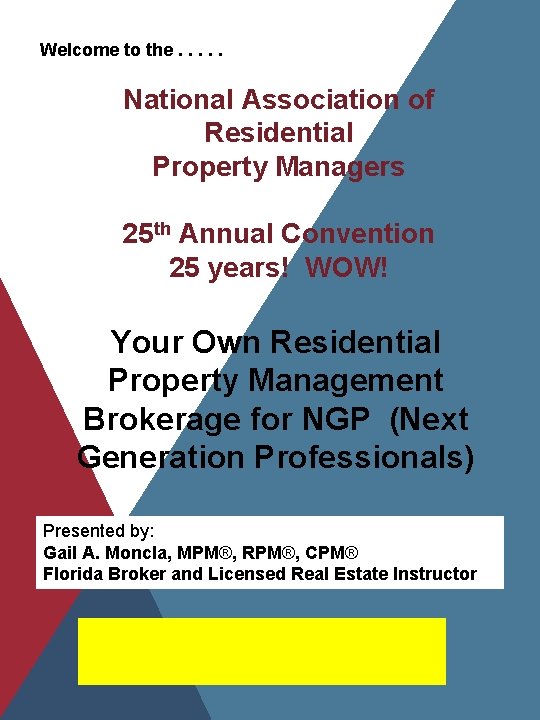 Welcome to the National Association of Residential Property