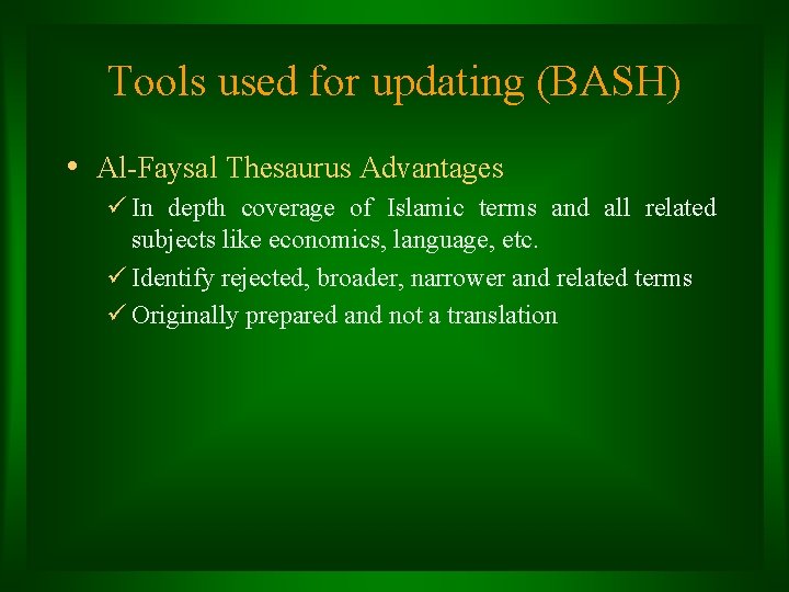 Bibliotheca Alexandrinas Arabic Web Dewey Project An Overview
