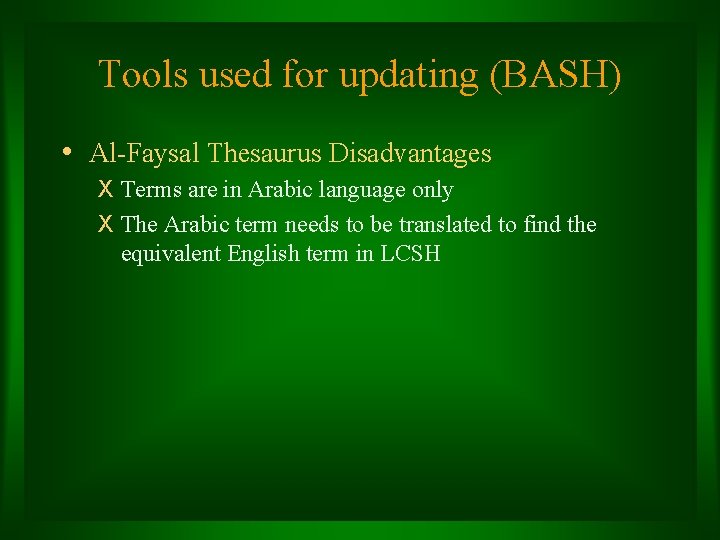 Bibliotheca Alexandrinas Arabic Web Dewey Project An Overview
