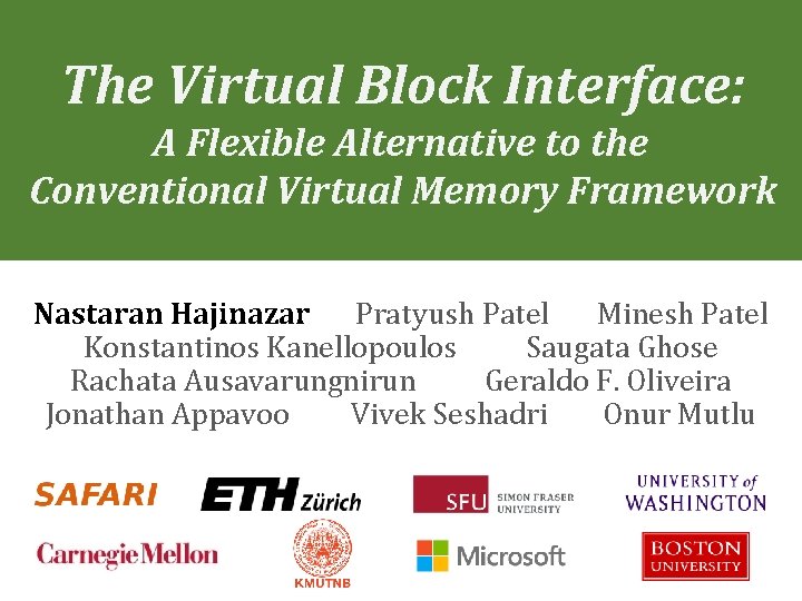 The Virtual Block Interface A Flexible Alternative to