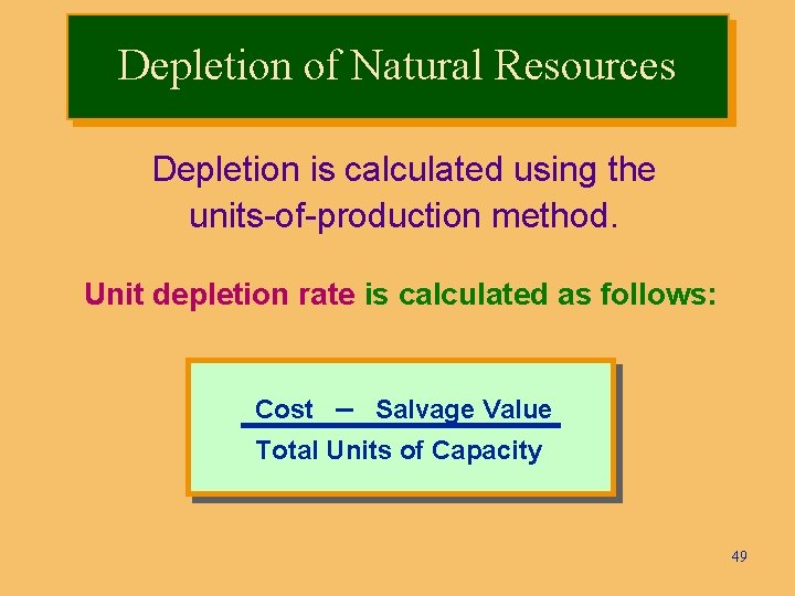 Chapter 9 PLANT AND INTANGIBLE ASSETS Non current
