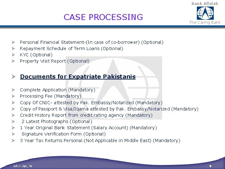 Bank Alfalah BRIEF INTRODUCTION The Caring Bank Home