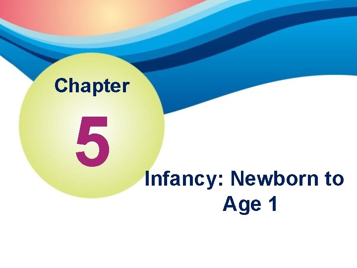 Chapter 5 Infancy Newborn to Age 1 Objectives