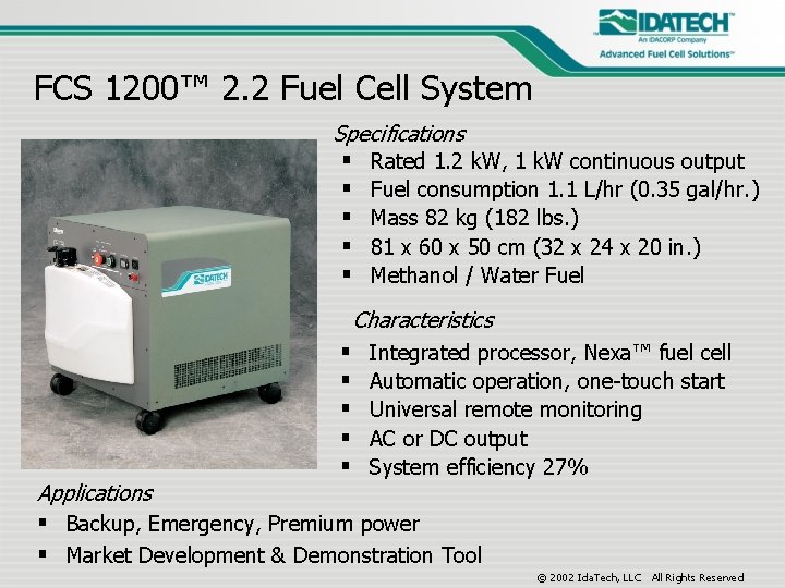 Portable Advanced PEM Fuel Cell Systems for Defense