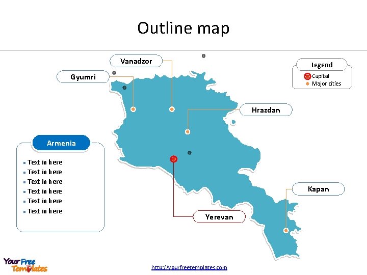 Outline map Vanadzor Legend Gyumri Capital Major cities