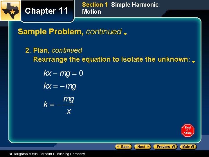 Chapter 11 TEKS Section 1 Simple Harmonic Motion